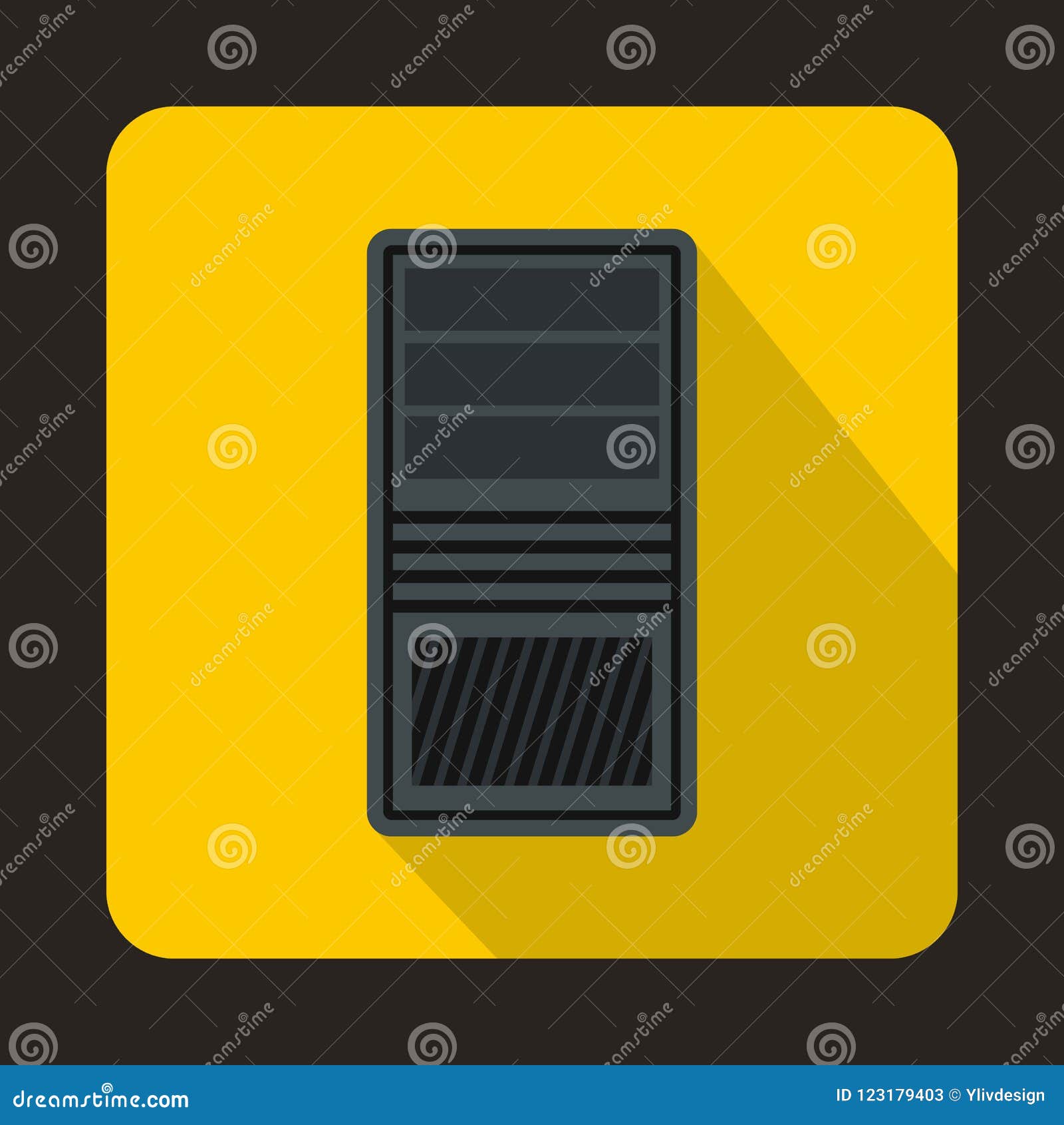 Black Computer System Unit Icon, Flat Style Stock Illustration ... Black Computer System Unit Icon, Flat Style Stock Illustration ...