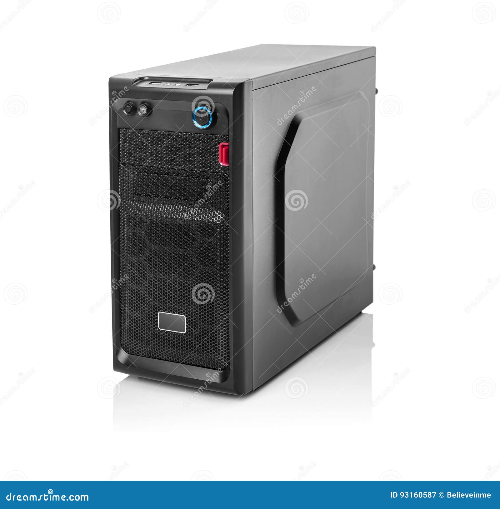 Black Computer System Unit. Stock Image - Image of black, metallic ...