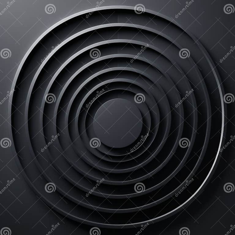 Black Concentric Circles on Dark Background Stock Illustration ...