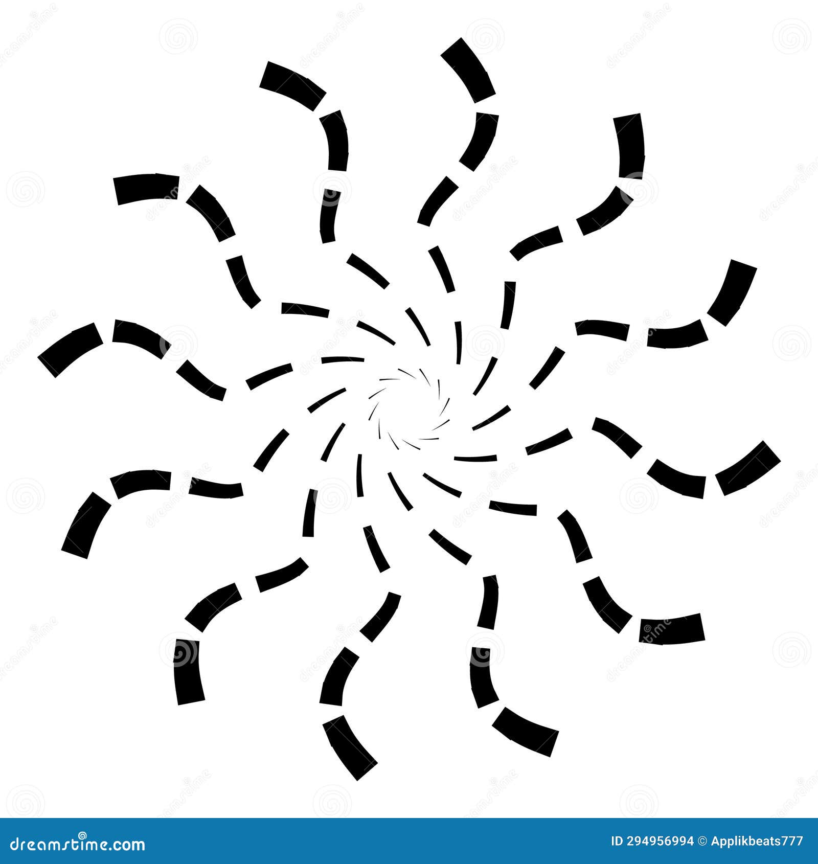 Black Concentric Whirl. Spiral Firework Burst Icon Stock Vector ...