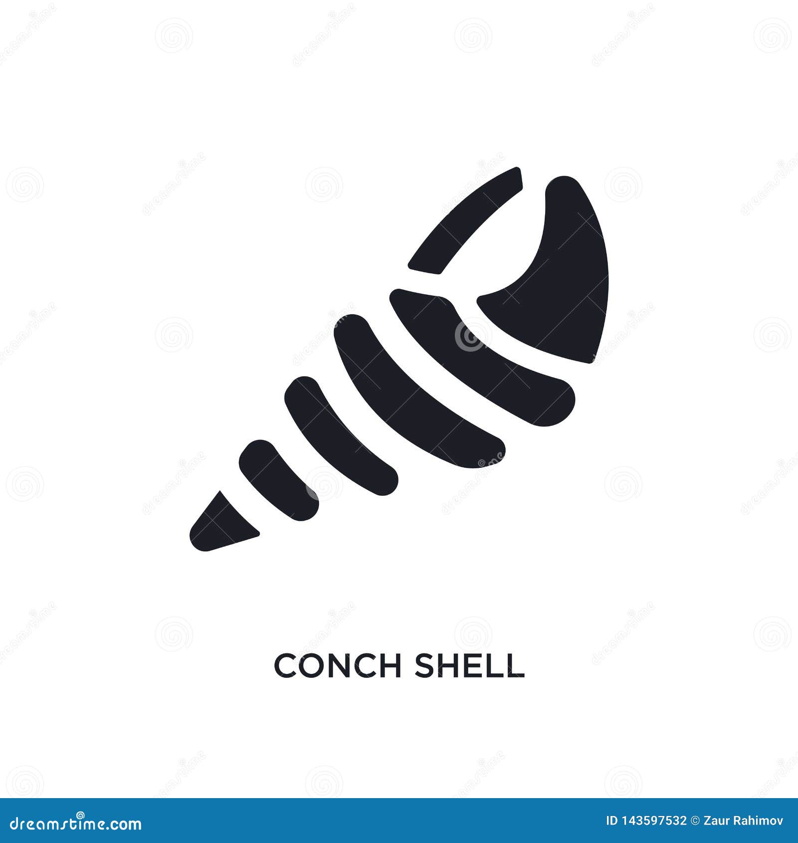 Black Conch Shell Isolated Vector Icon. Simple Element Illustration ...