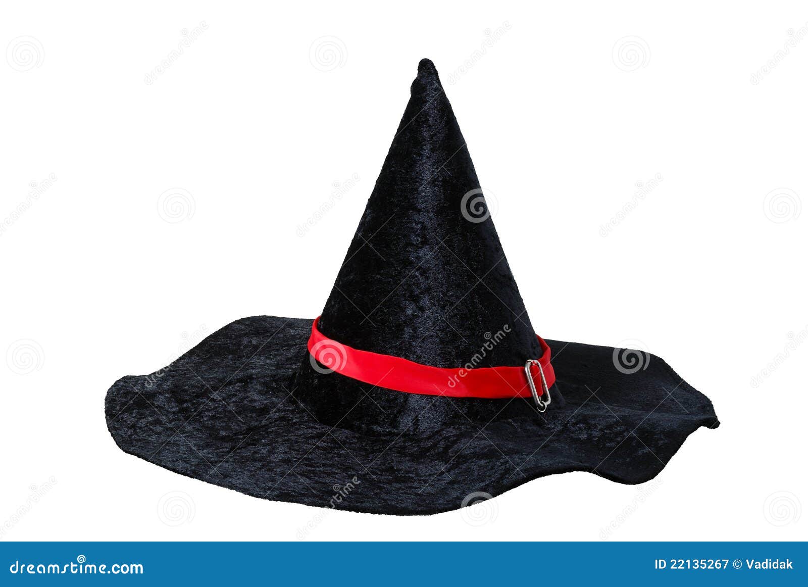 Black Cone Hat with Red Strip Stock Image - Image of natural, cutout ...