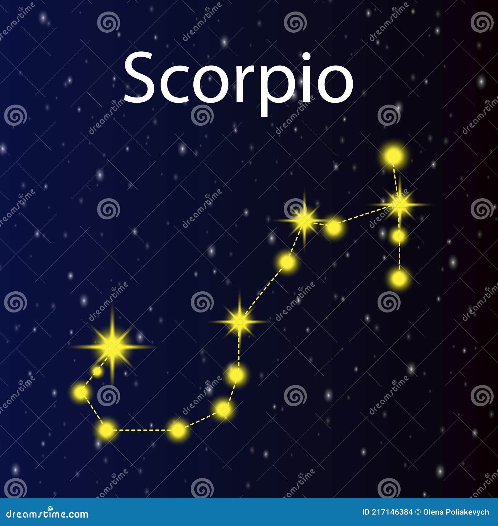 Black Constellation Scorpio on. Magic Universe Art. Vector Illustration ...