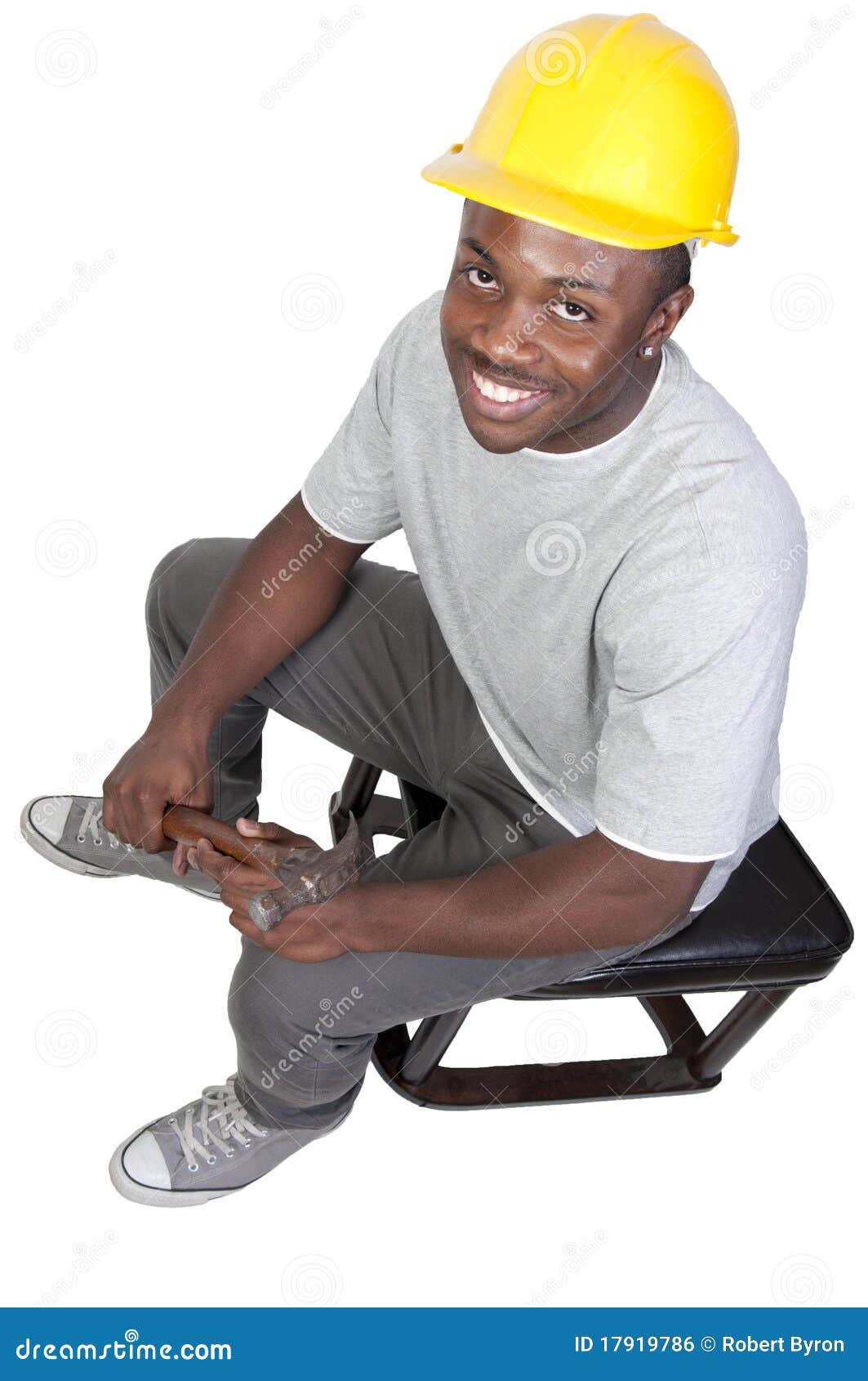 Black Construction Worker stock photo. Image of engineer - 17919786