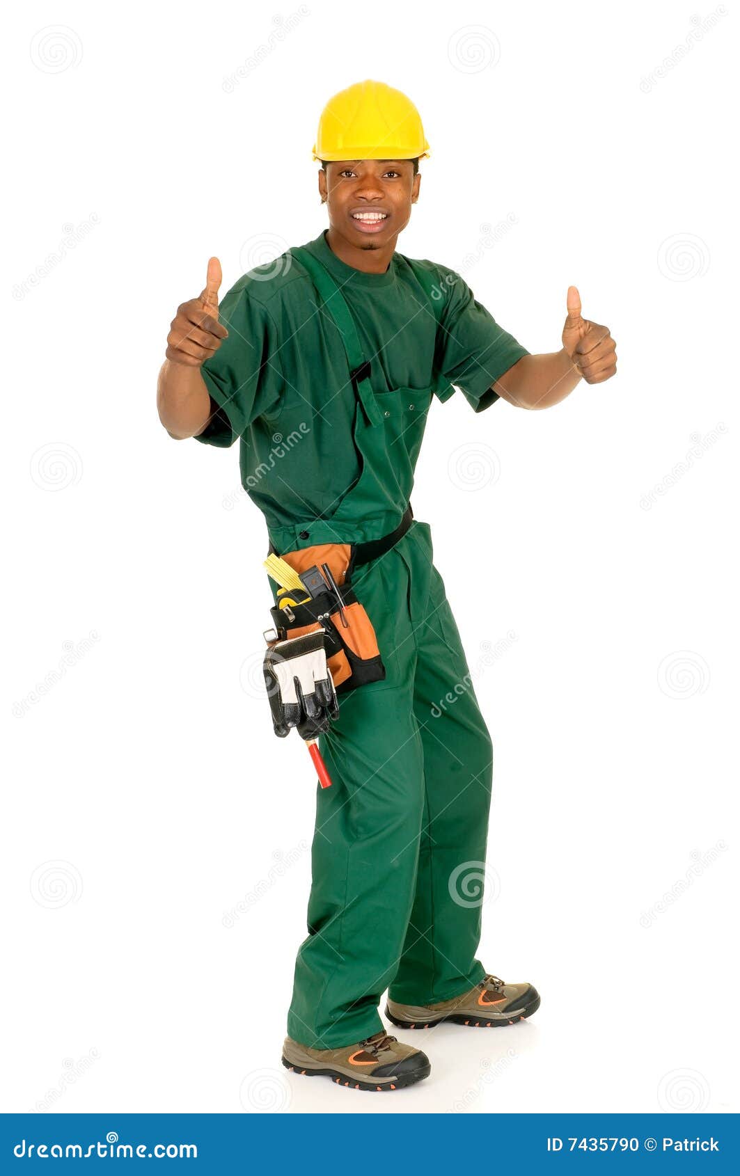 Black construction worker stock photo. Image of construction - 7435790