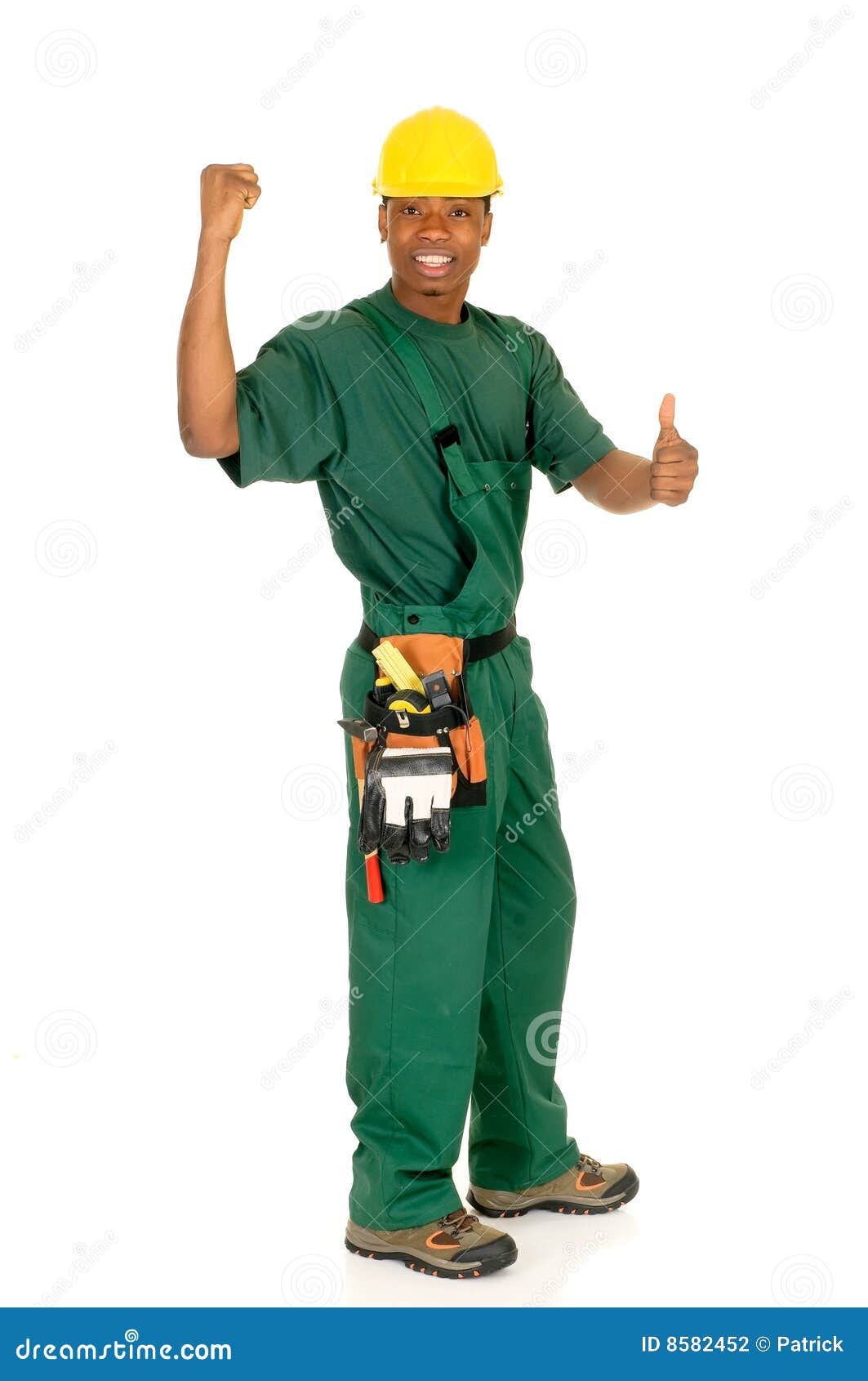 Black construction worker stock photo. Image of black - 8582452