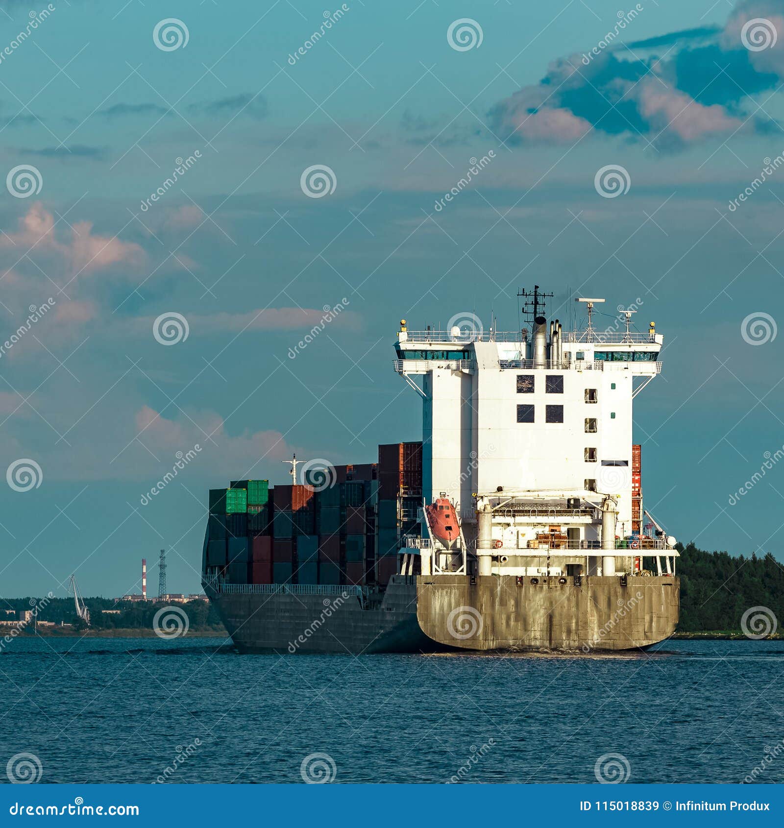 Black Container Ship Underway Stock Image - Image of sailing, logistics ...