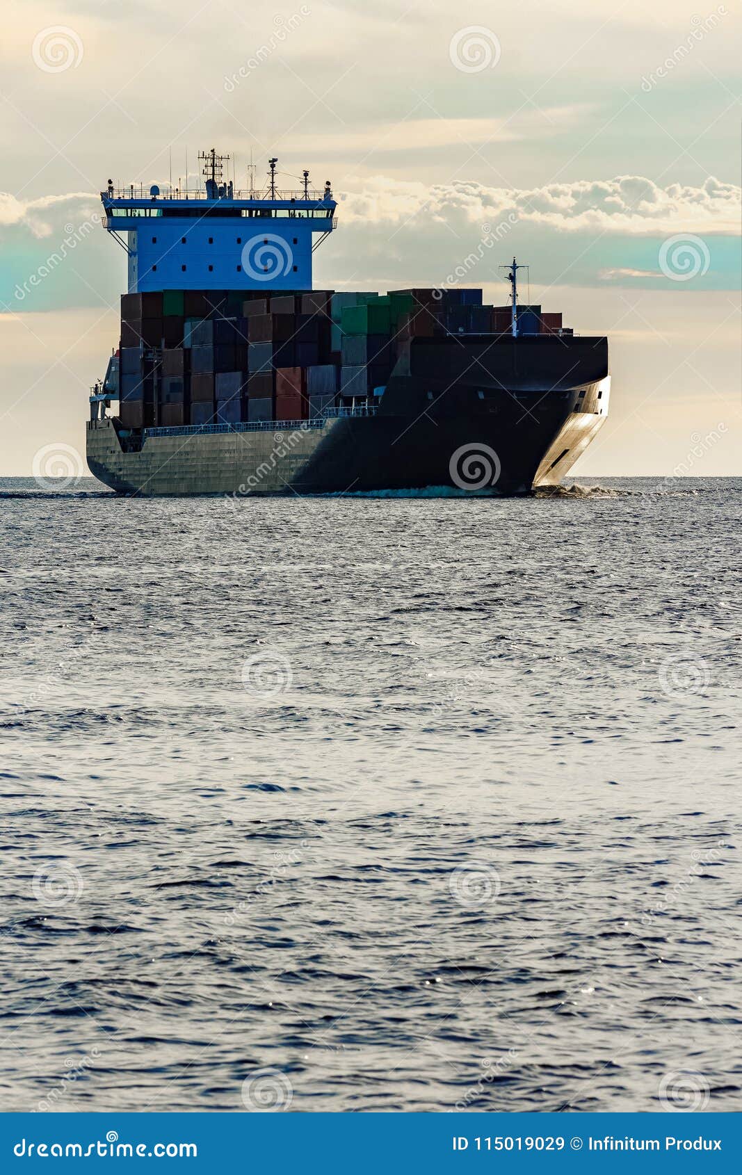 Black Container Ship Underway Stock Image - Image of europe, export ...