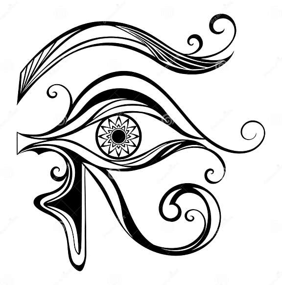 Contour Eye Of Horus On White Background Stock Vector Illustration Of Moon Religion 259945550