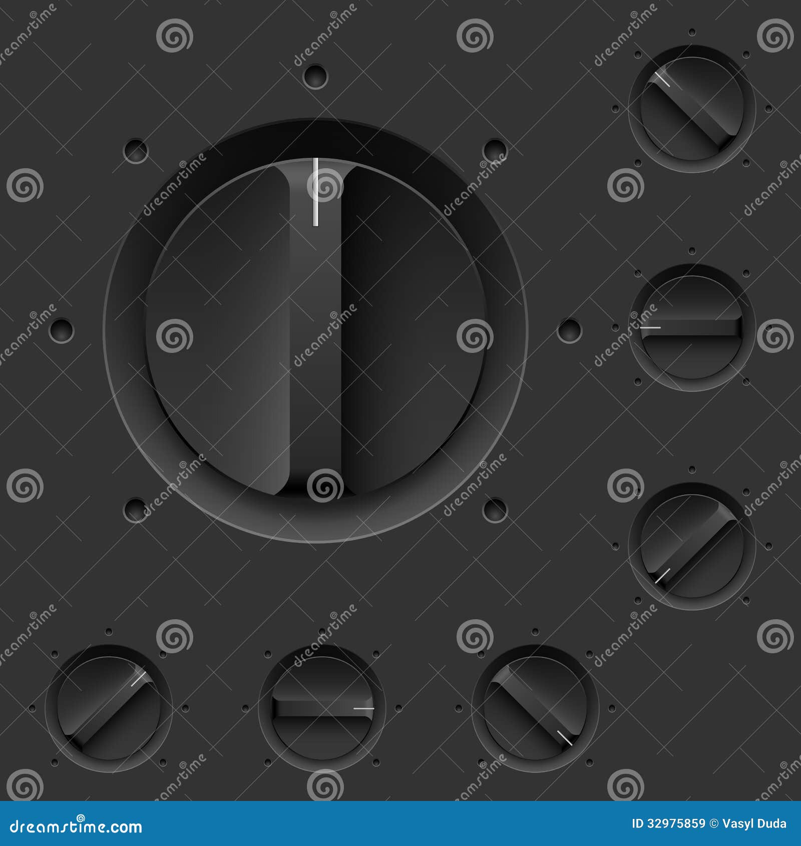 Black control pane stock vector. Illustration of push - 32975859