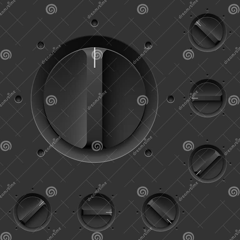 Black control pane stock vector. Illustration of push - 32975859