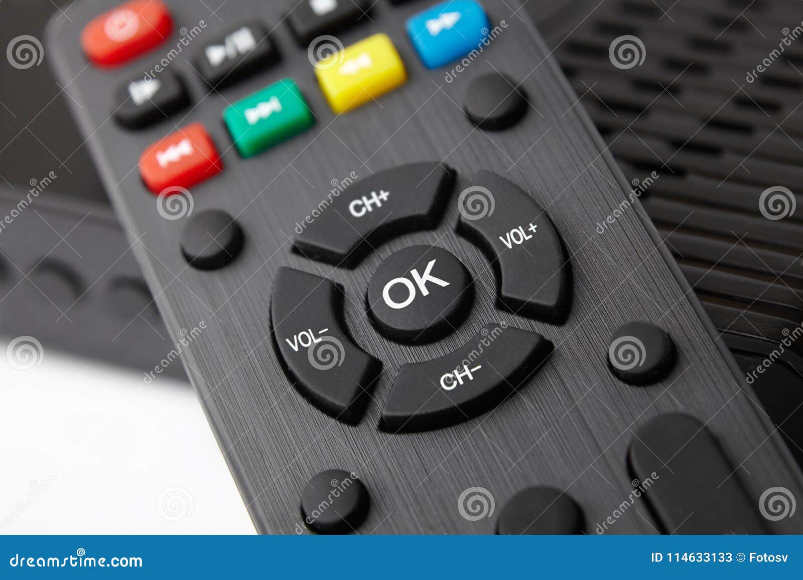 Black Control Panel, Close-up Buttons Stock Image - Image of television ...