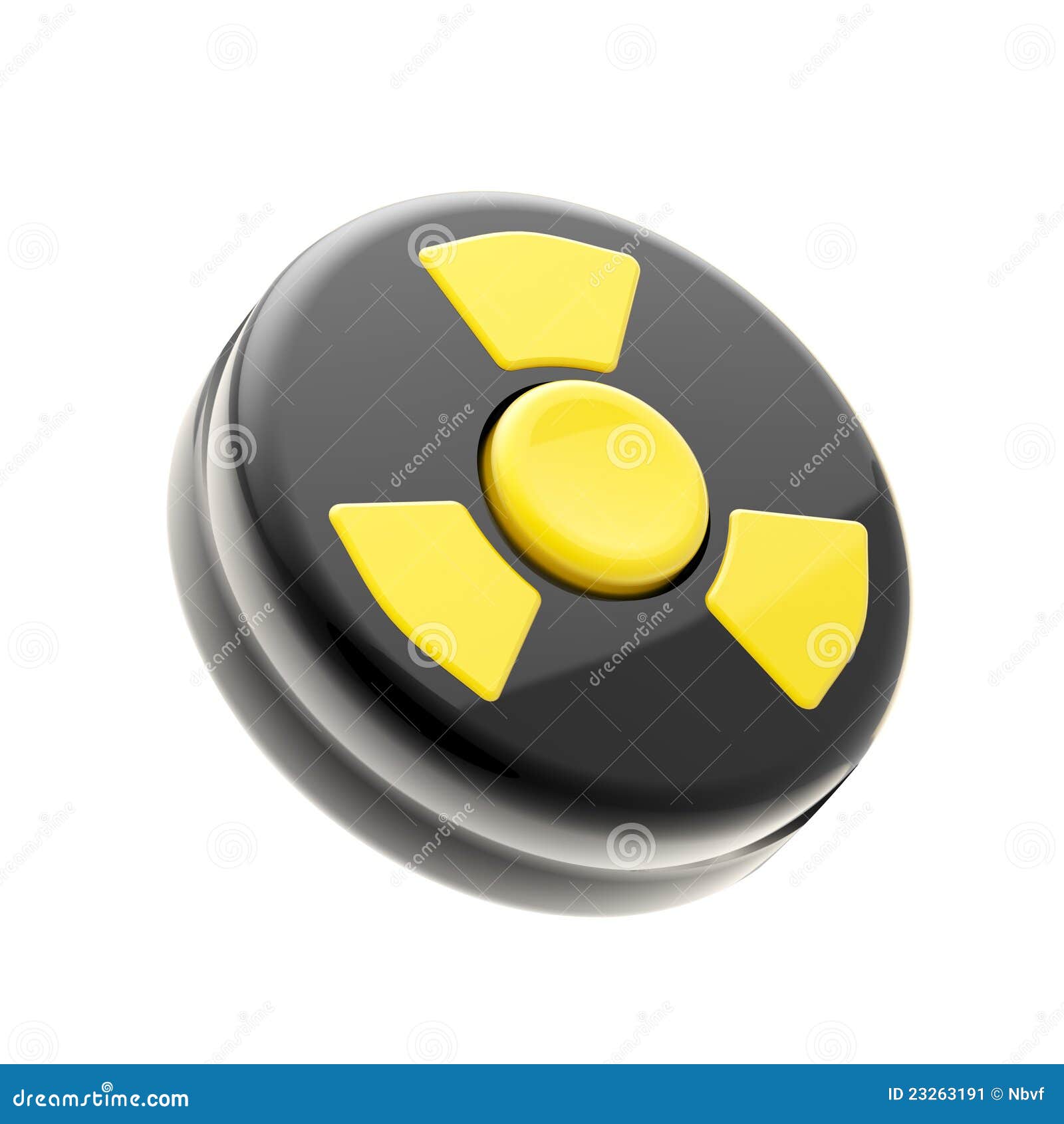 Black Control Panel with One Yellow Nuclear Button Stock Illustration ...