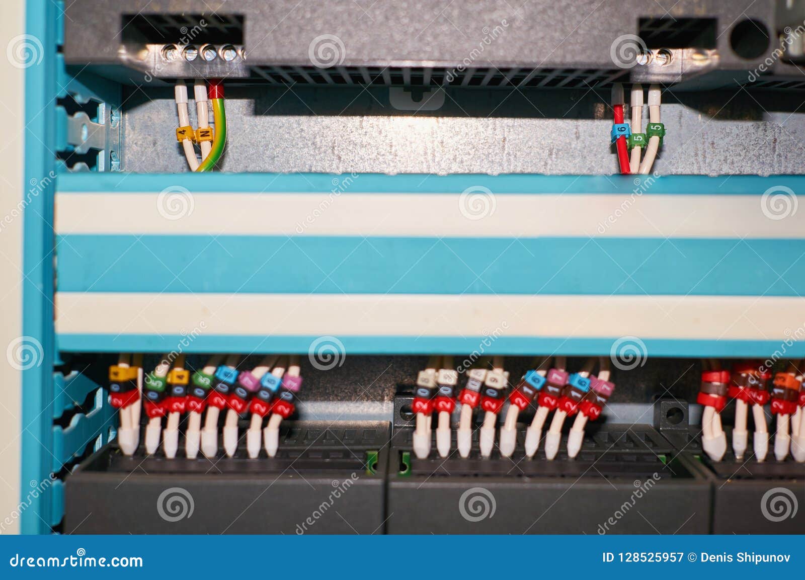 Black Controller With Connected Colored Numbered Wires. Royalty-Free ...