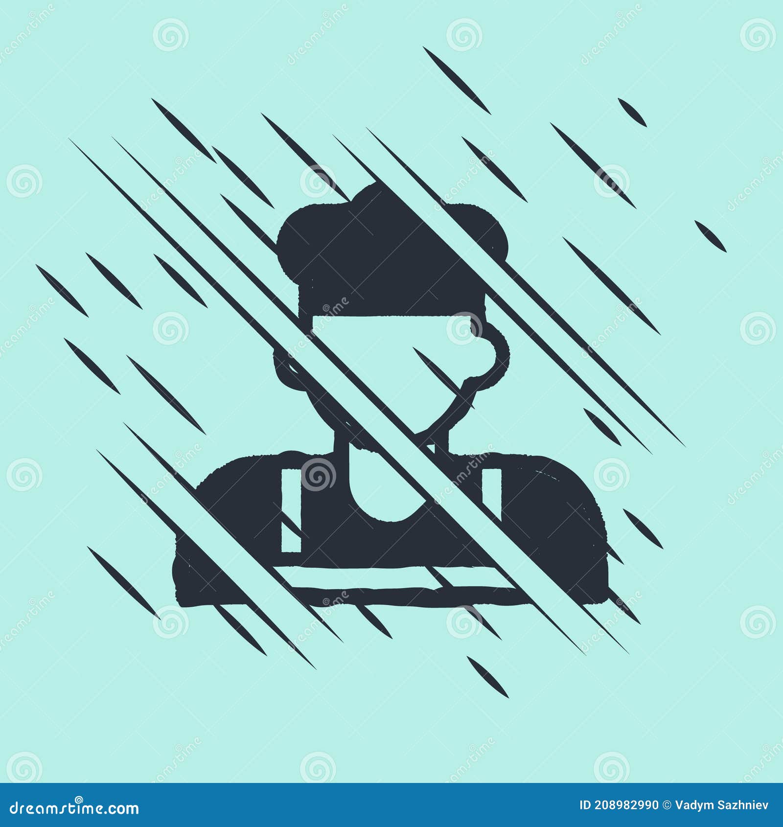 Black Cook Icon Isolated on Green Background. Chef Symbol. Glitch Style ...