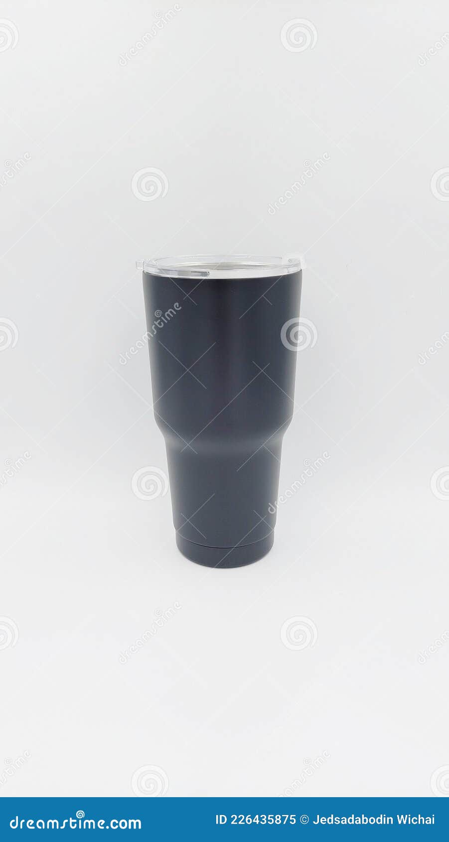 Black Cooler Flask on Isolated White Stock Image - Image of white ...