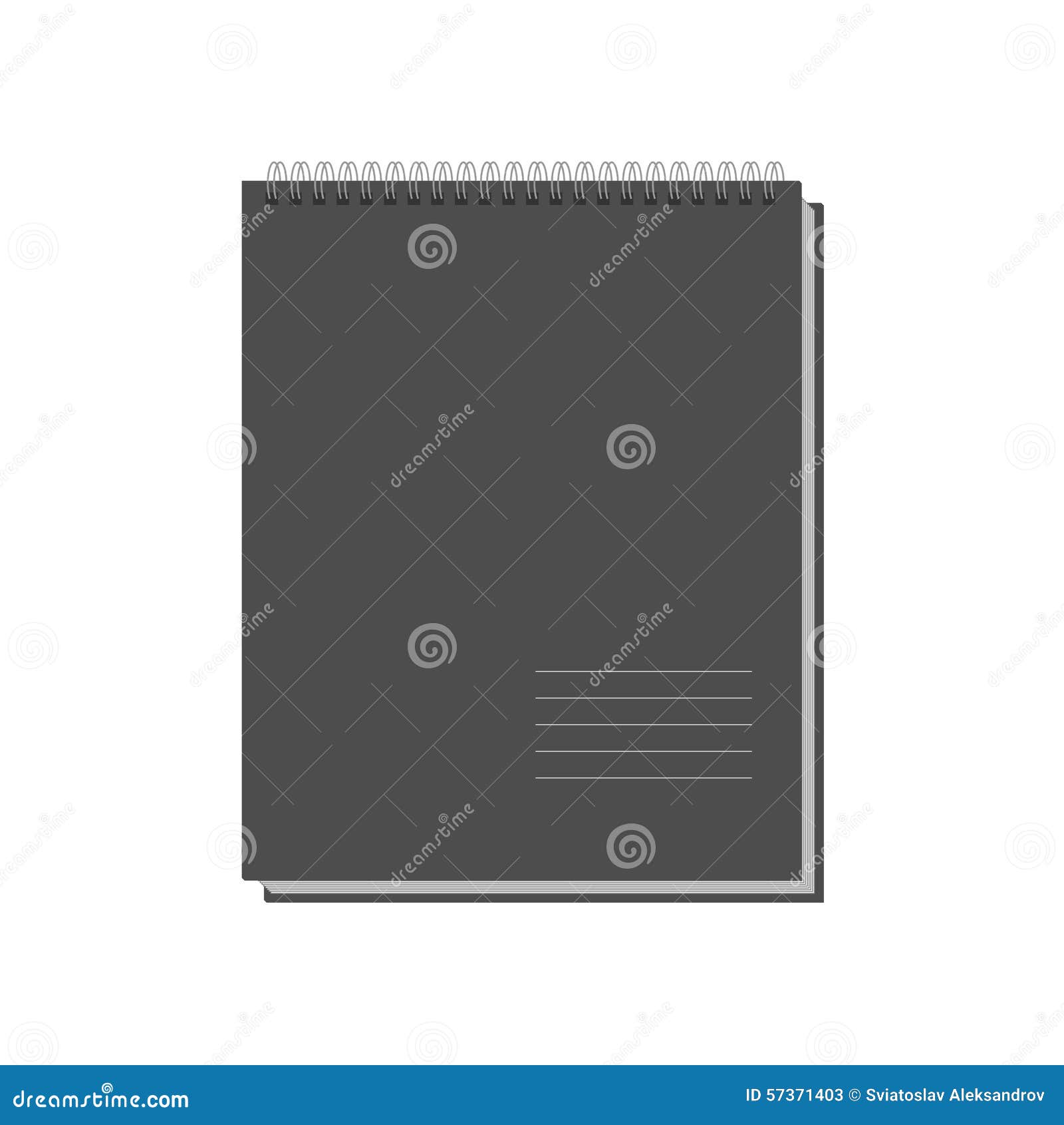 Black Copybook Template Isolated on White Background Stock Vector ...