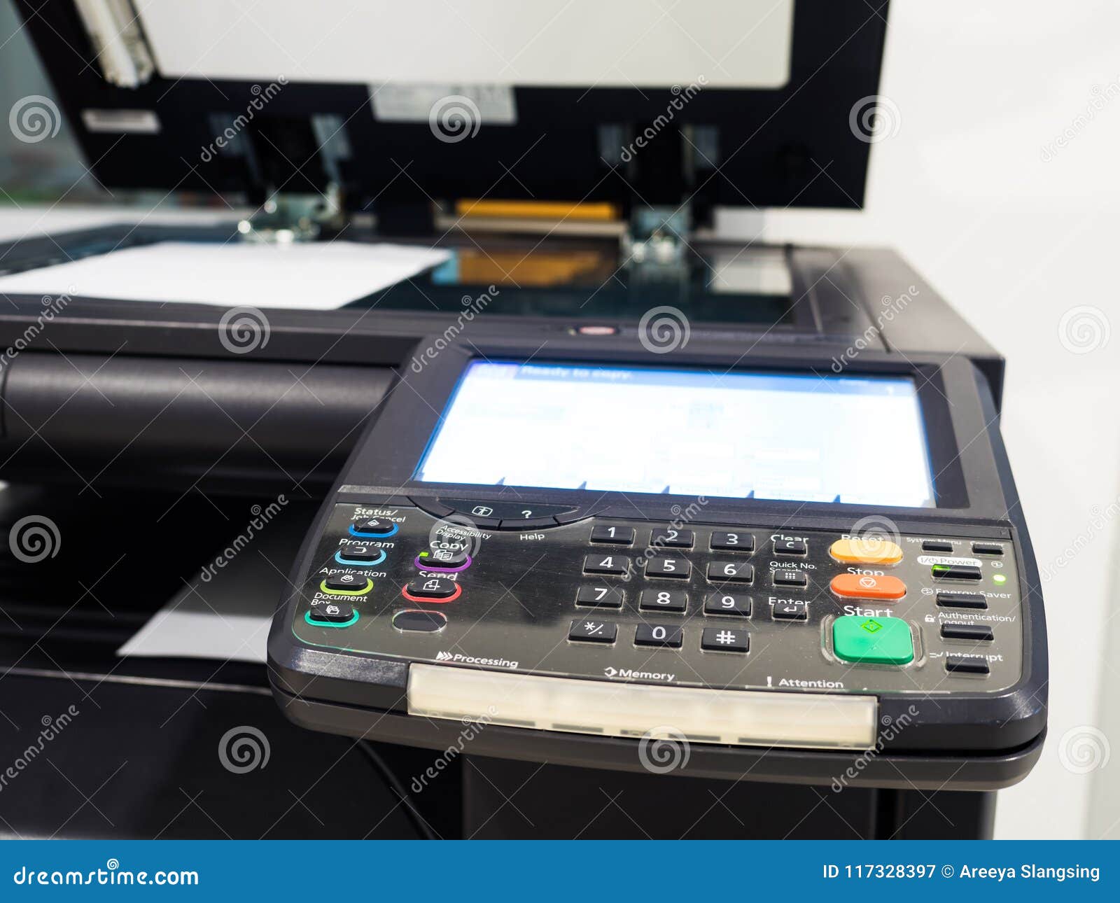 Black Copyer Machine in Use on the Office Stock Image - Image of ...