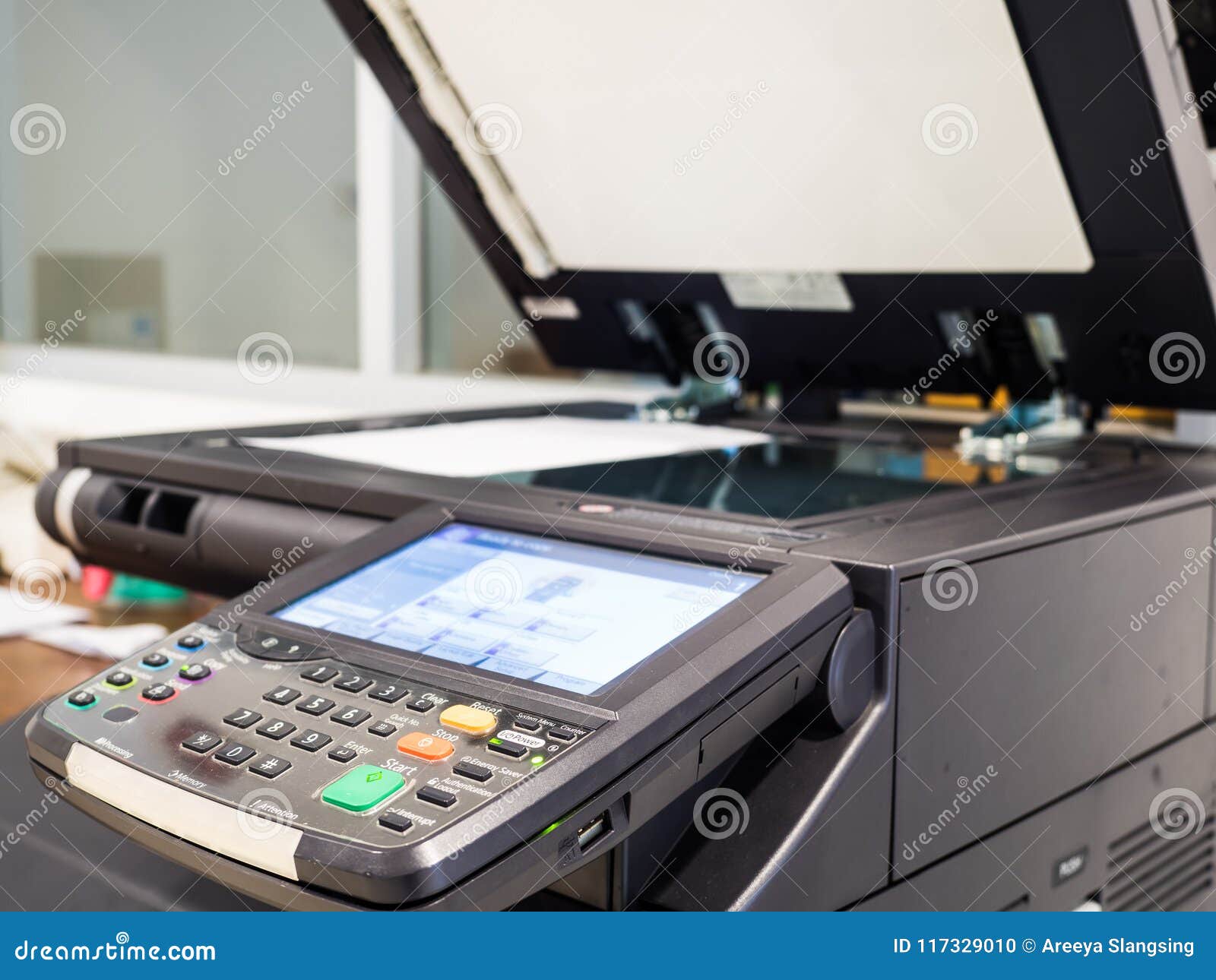 Black Copyer Machine in Use on the Office Stock Photo - Image of paper ...