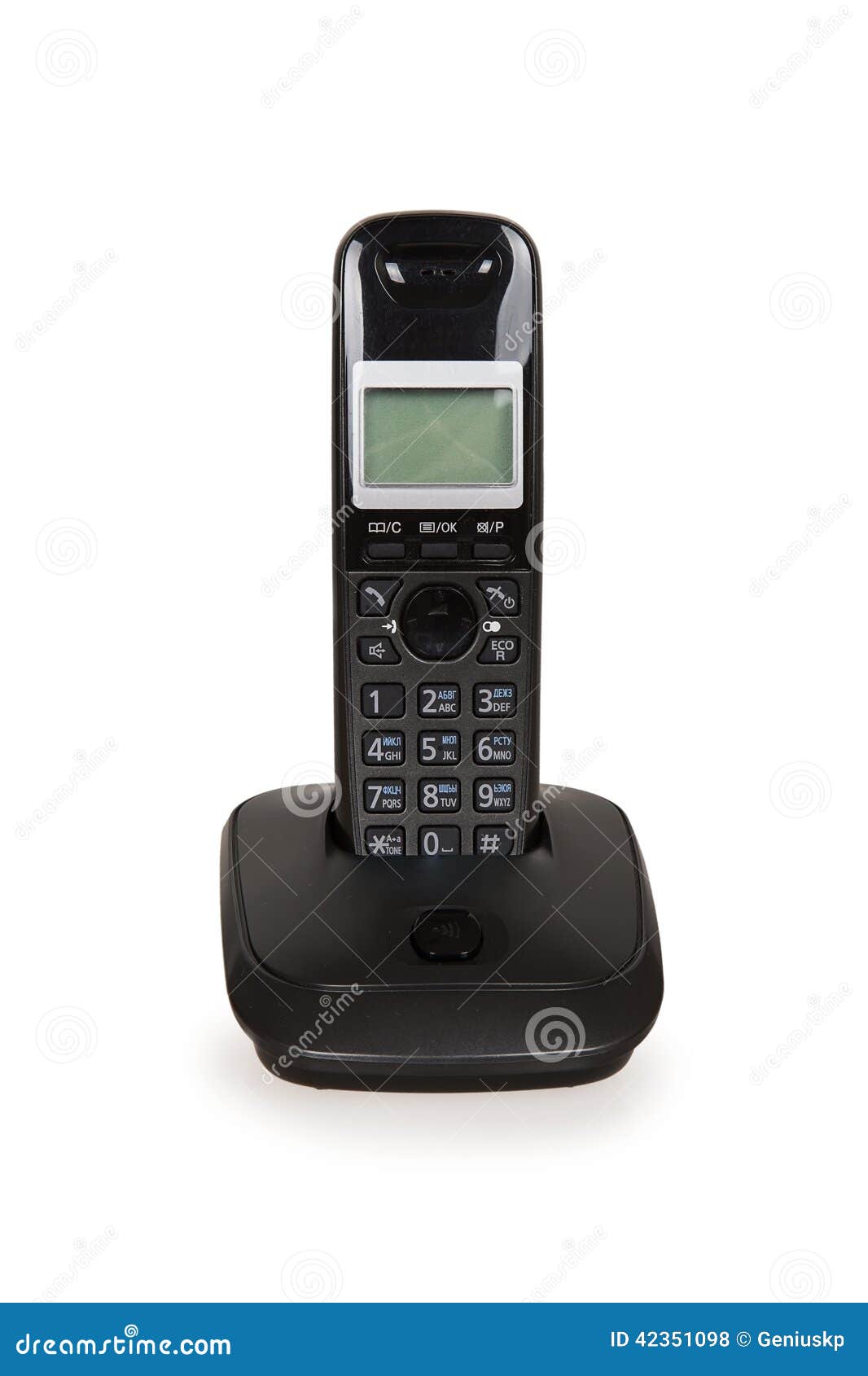 Black cordless telephone stock photo. Image of modern - 42351098