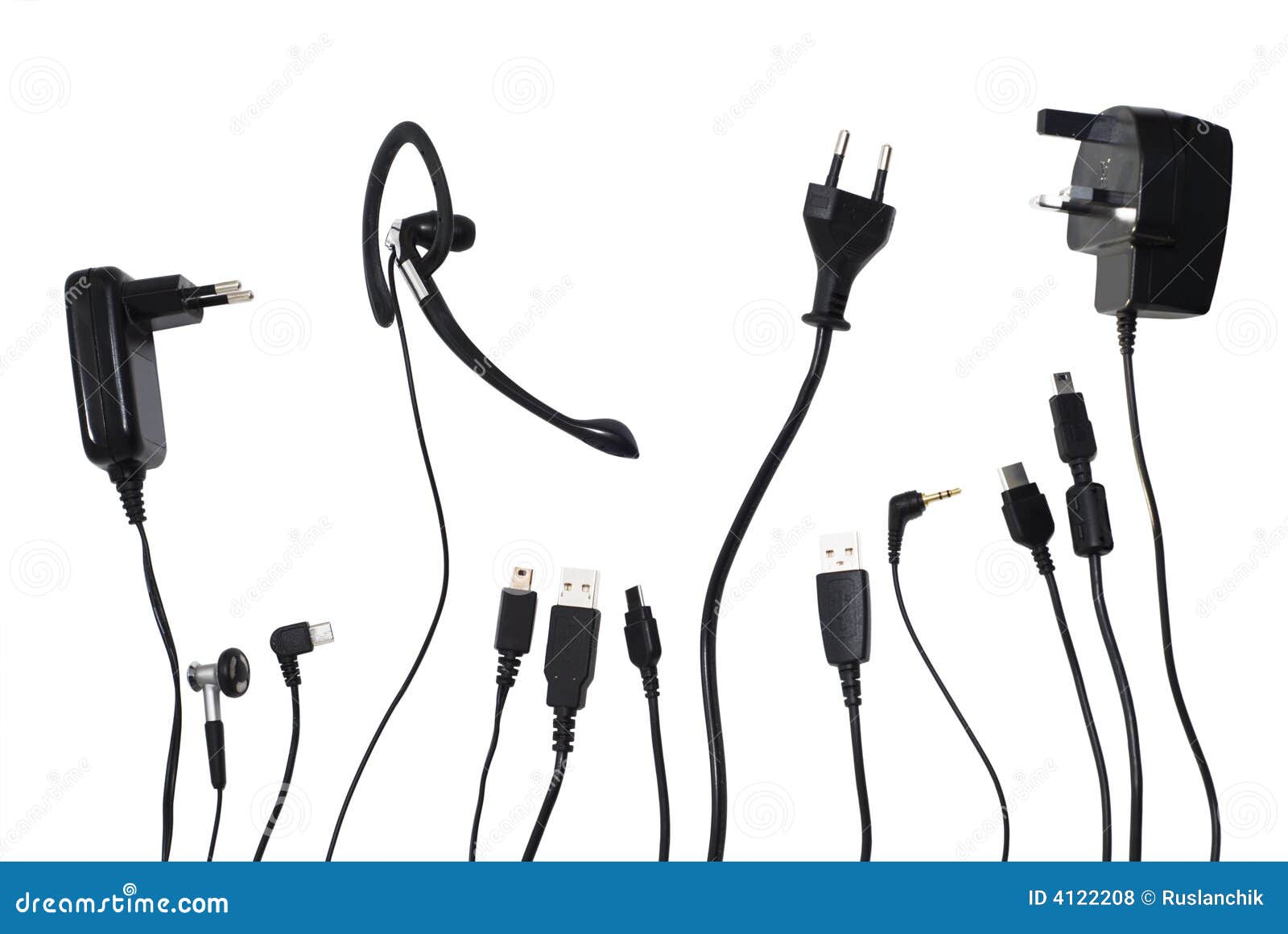 Black cords and cables stock photo. Image of cable, technology - 4122208