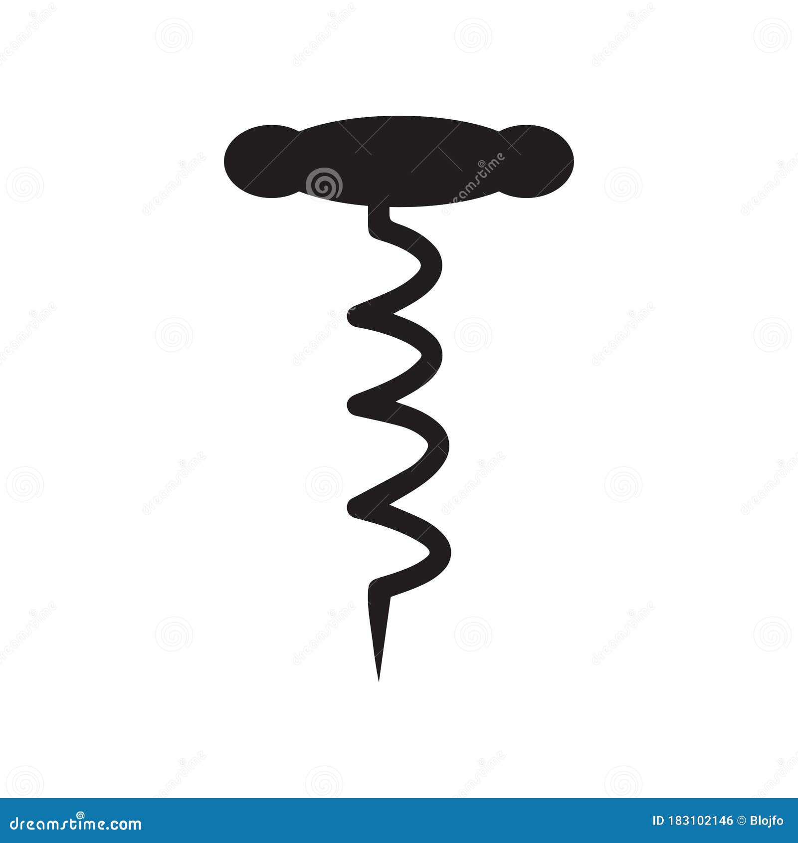 Corkscrew Black Flat Vector Stock Vector - Illustration of alcohol ...
