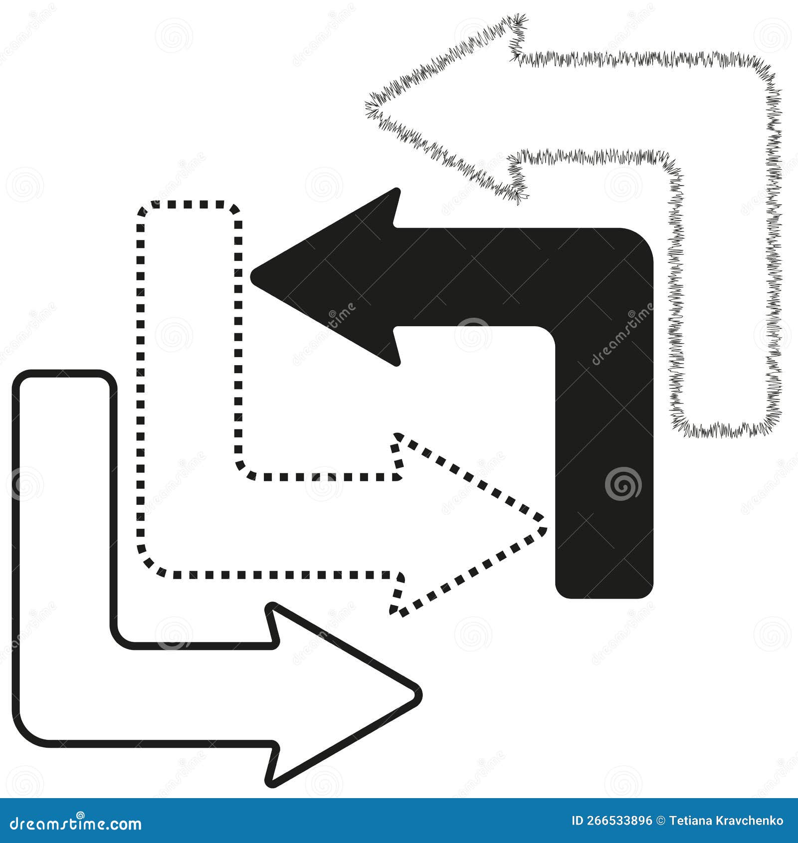 Black Corner Arrows. Simple Line Drawing. Vector Illustration Stock ...