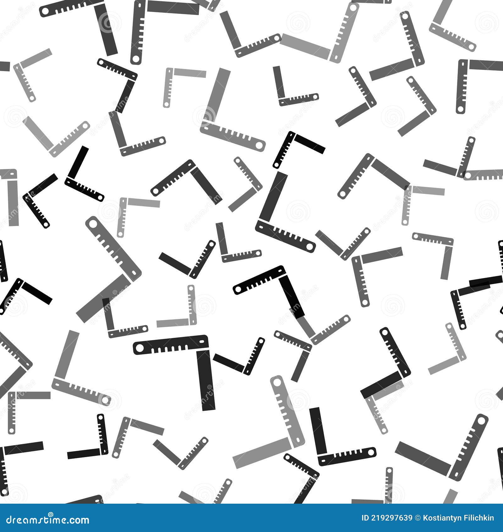 Black Corner Ruler Icon Isolated Seamless Pattern on White Background ...