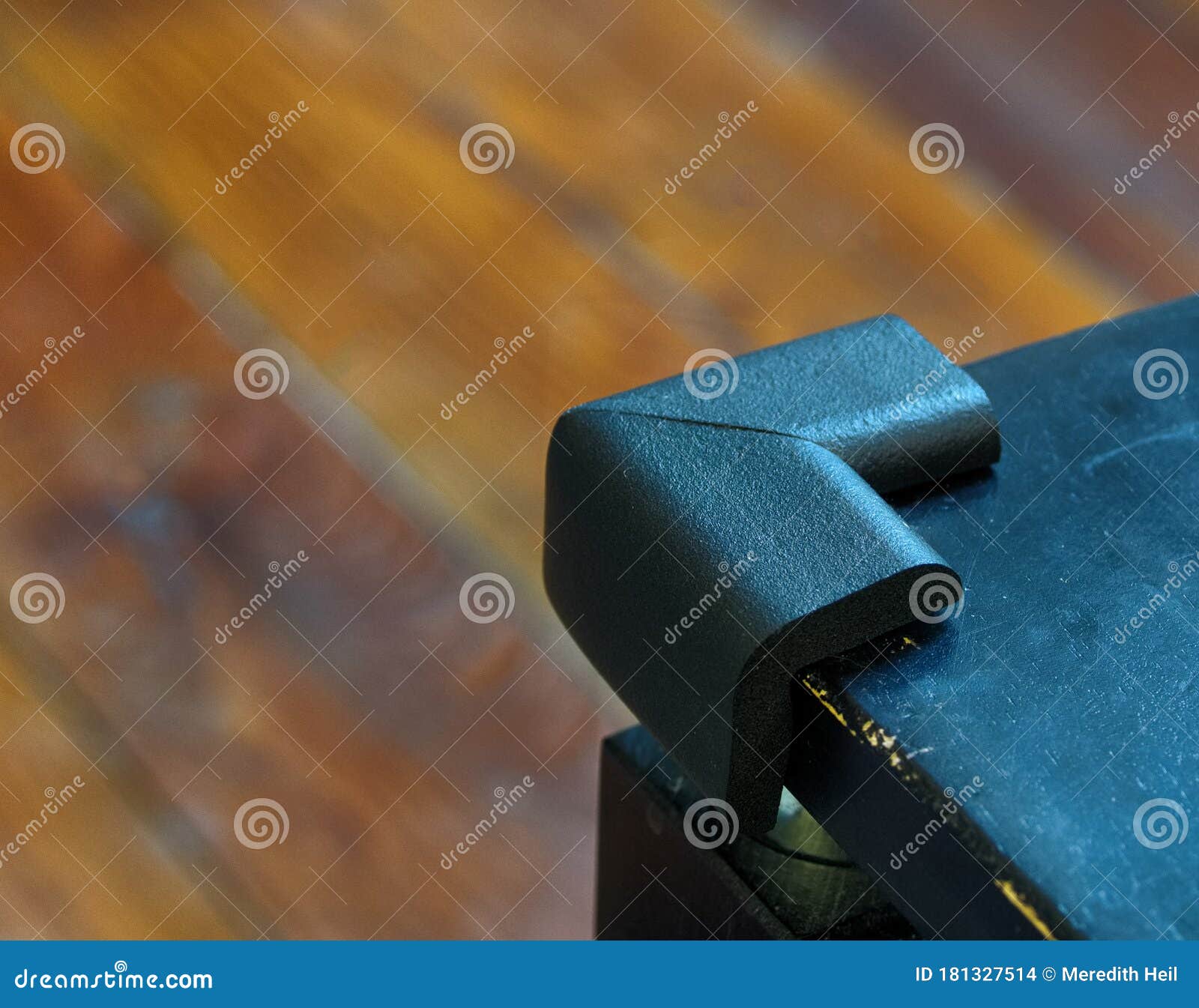 A black corner safety pad stock photo. Image of protected - 181327514