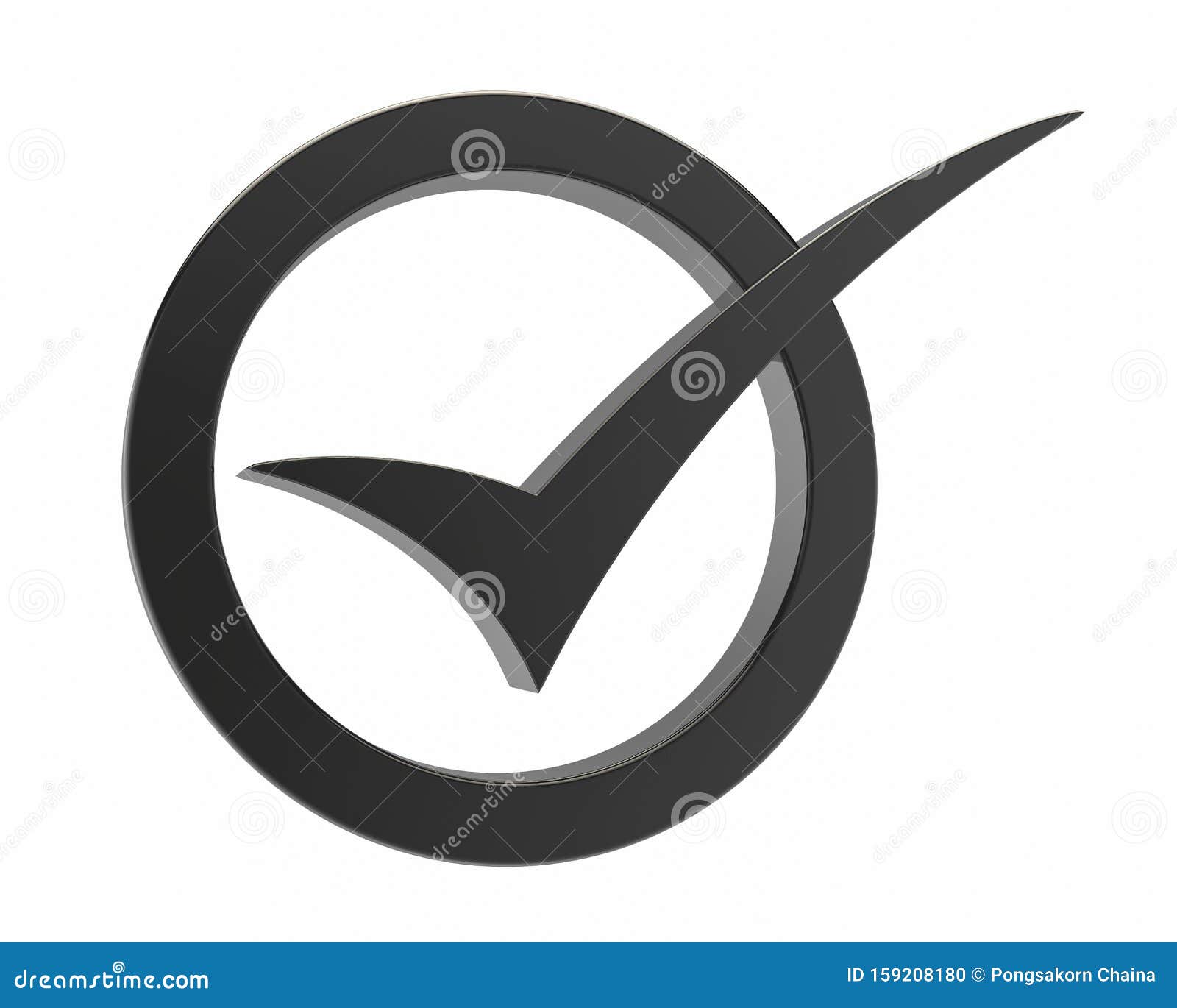 Black Correct Mark Symbol Isolated on Background Stock Illustration ...