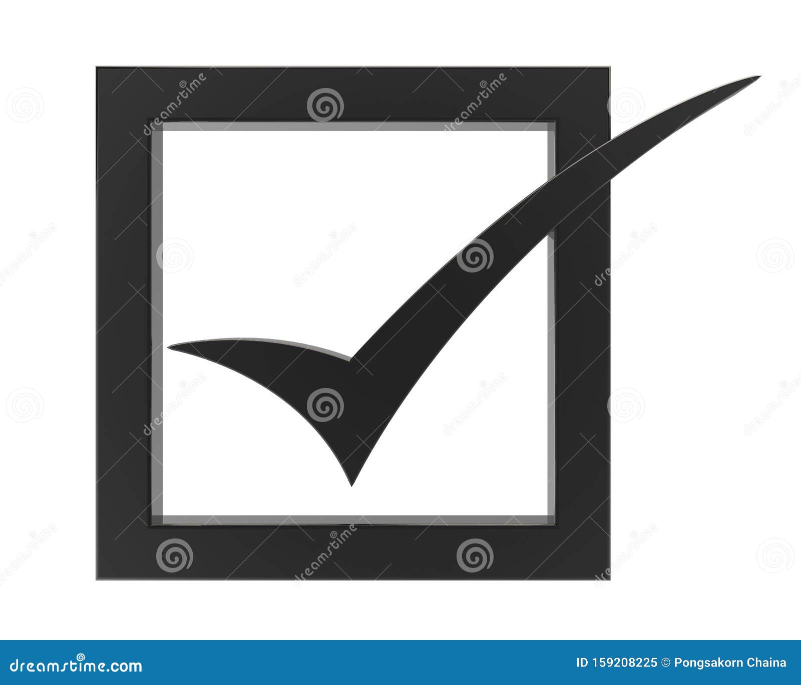 Black Correct Mark Symbol Isolated on White Background Stock ...