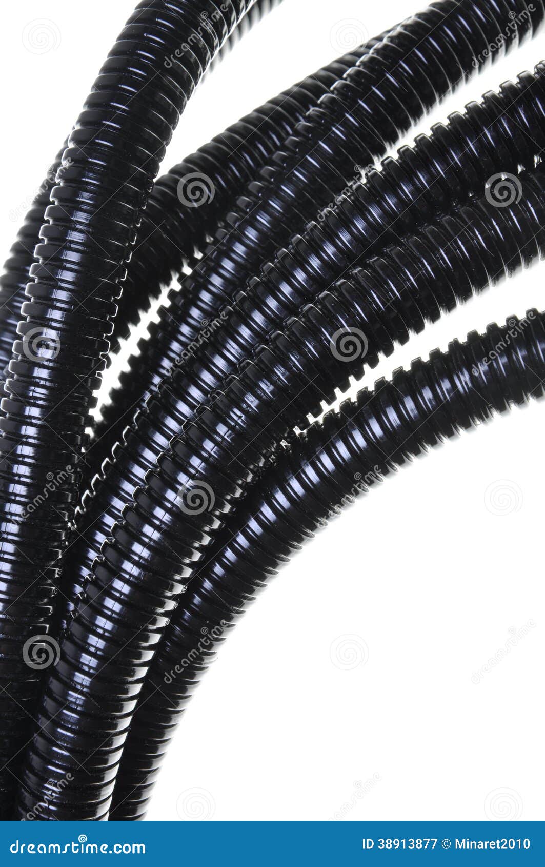 Black corrugated pipe stock image. Image of hose, canalization - 38913877