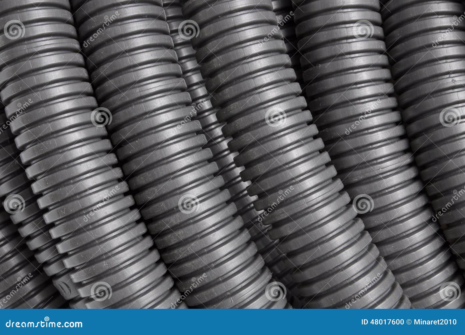Black corrugated pipes stock photo. Image of industrial - 48017600
