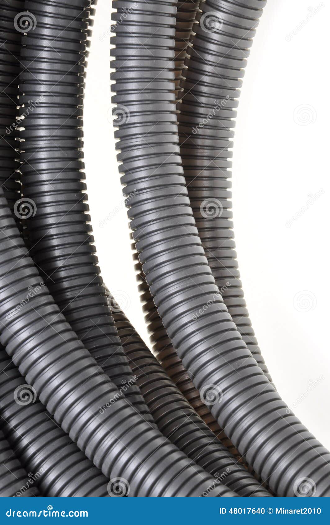 Black corrugated pipes stock photo. Image of pipe, protection - 48017640