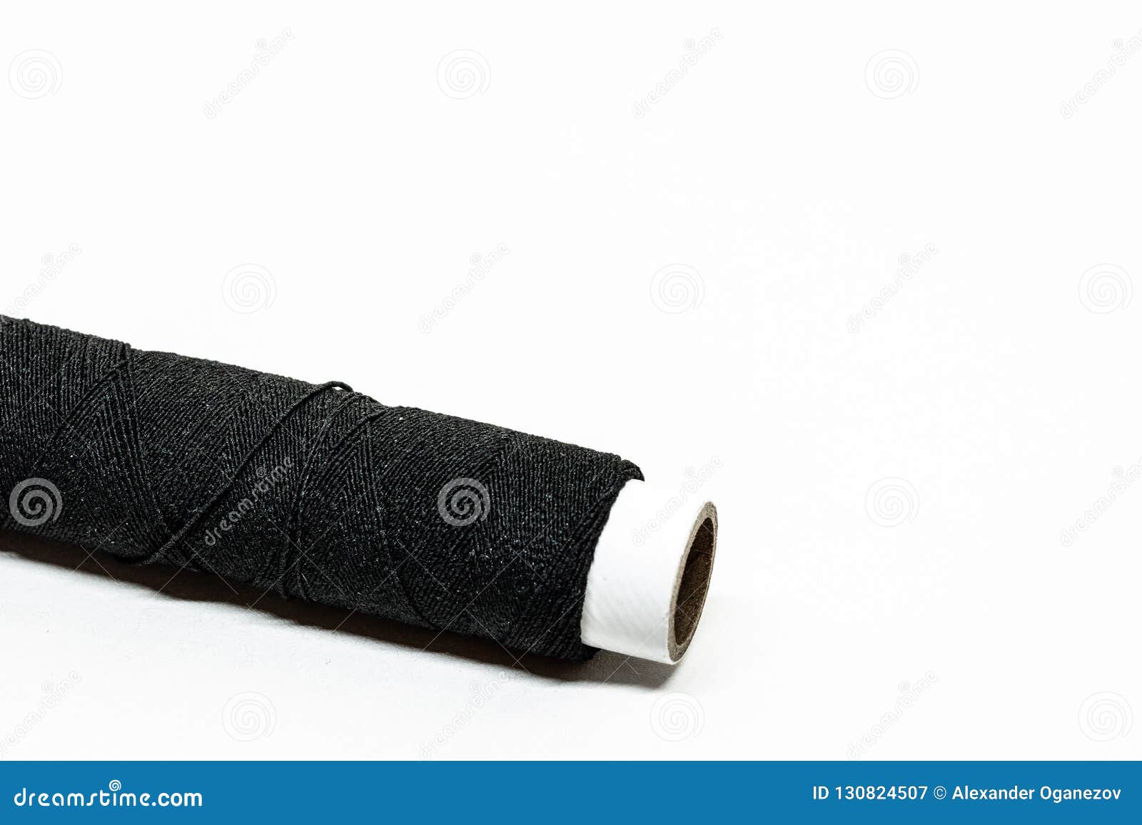 Black Cotton Thread Used for Sewing Stock Image - Image of white ...