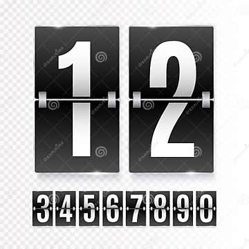 Black Countdown Timer with White Numbers Isolated on Transparent ...