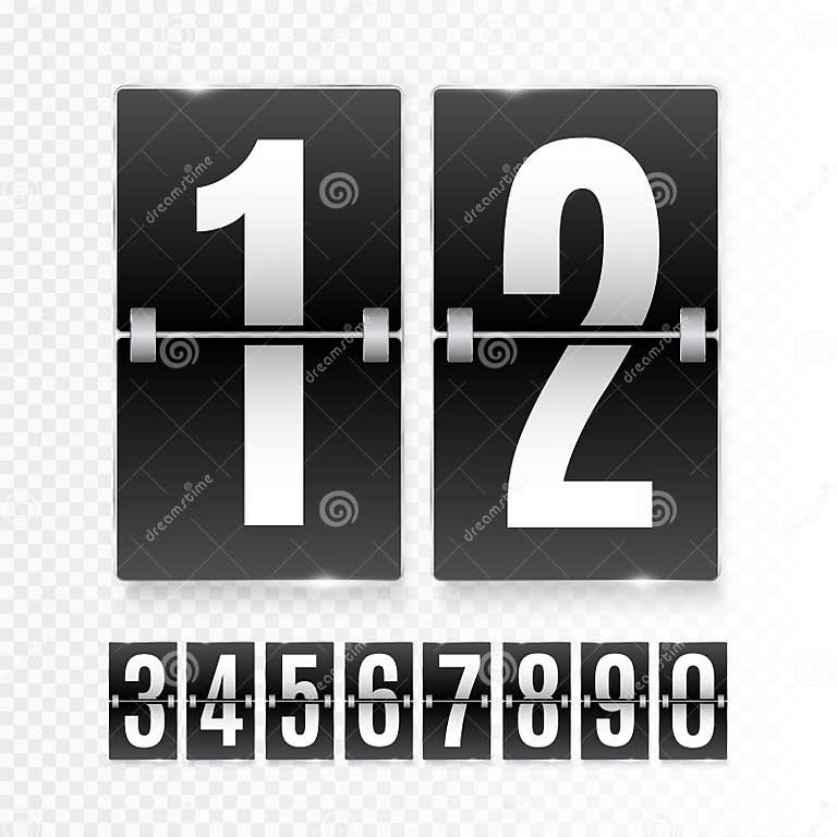 Black Countdown Timer with White Numbers Isolated on Transparent ...