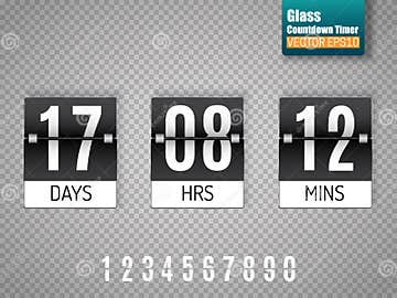 Black Countdown Timer with White Numbers Isolated on Transparent ...