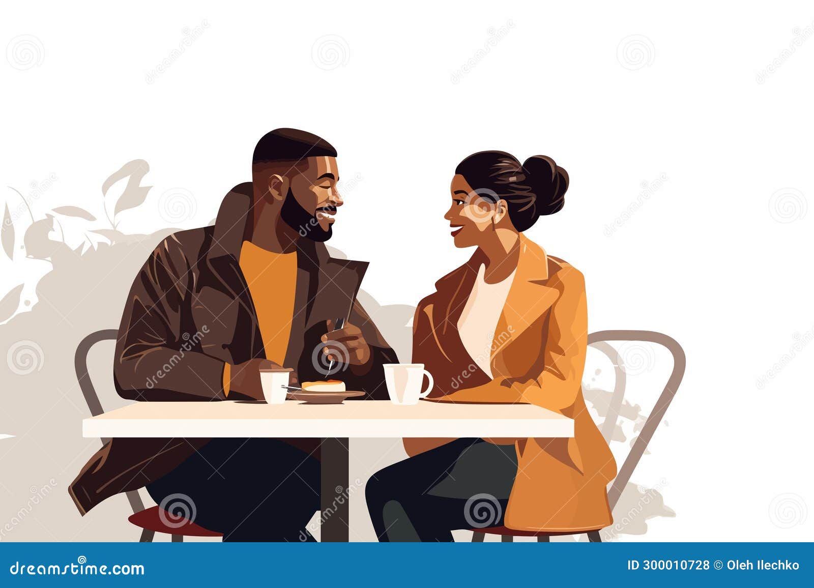 Black Couple on a Date Isolated Vector Style Illustration Stock Vector ...