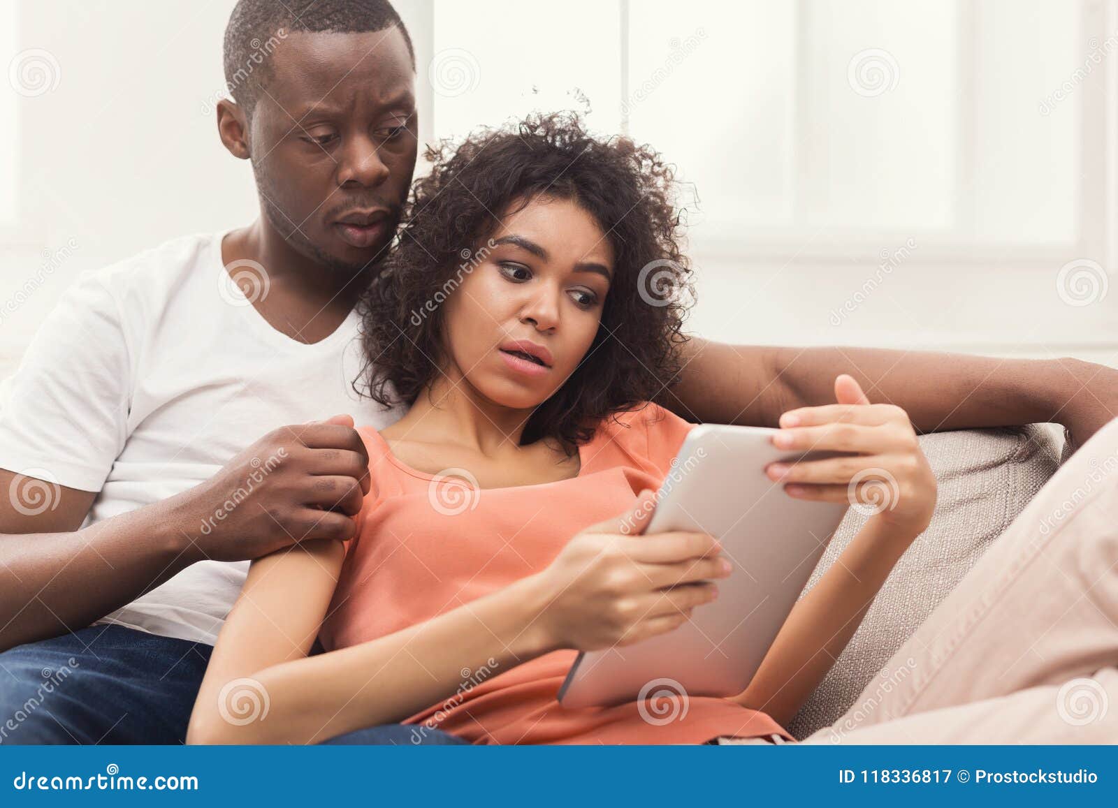 Black Couple Using Digital Tablet at Home Stock Image - Image of love ... Black Couple Using Digital Tablet at Home Stock Image - Image of love ...