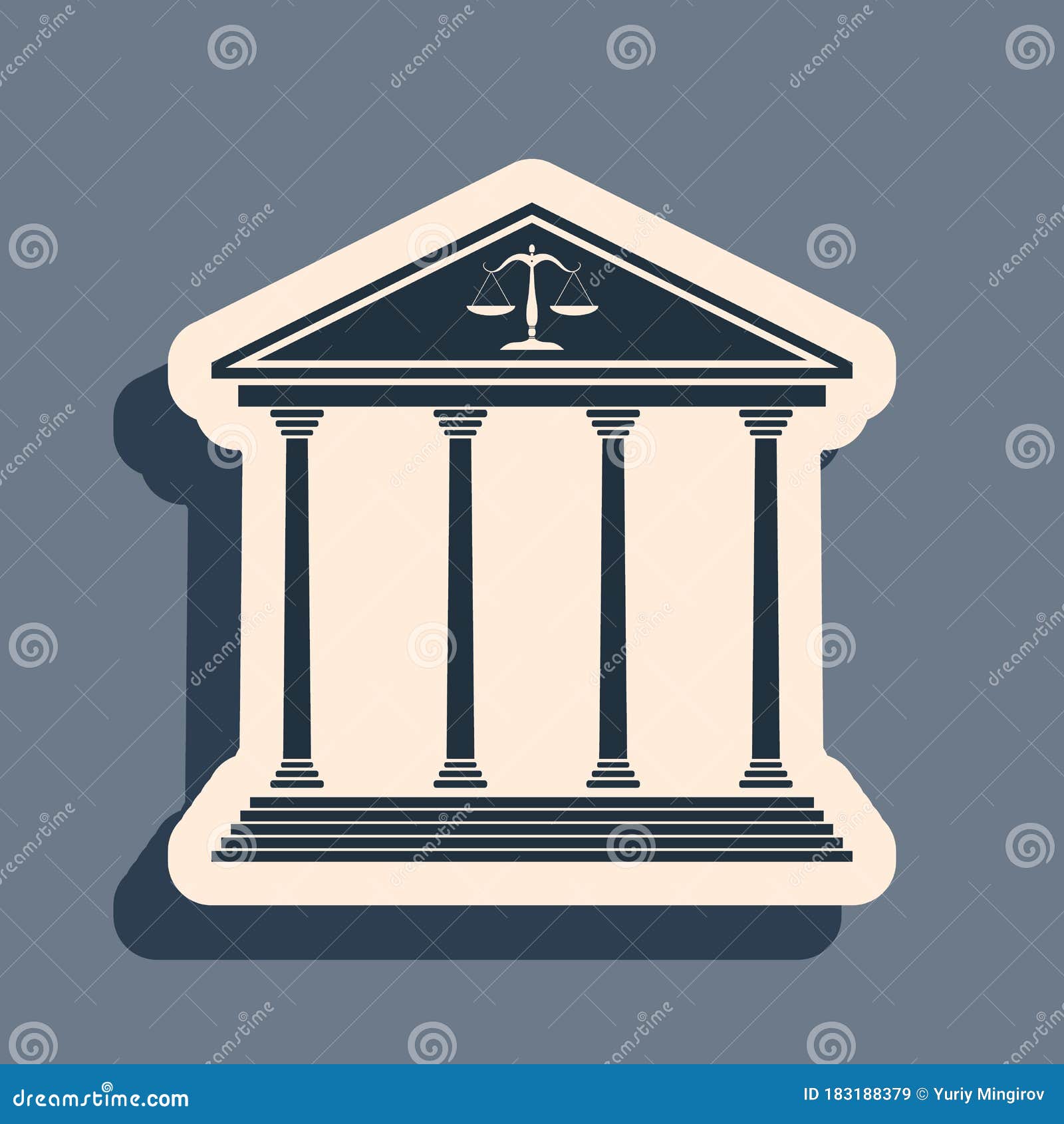 Black Courthouse Building Icon Isolated on Grey Background. Long Shadow ... Black Courthouse Building Icon Isolated on Grey Background. Long Shadow ...
