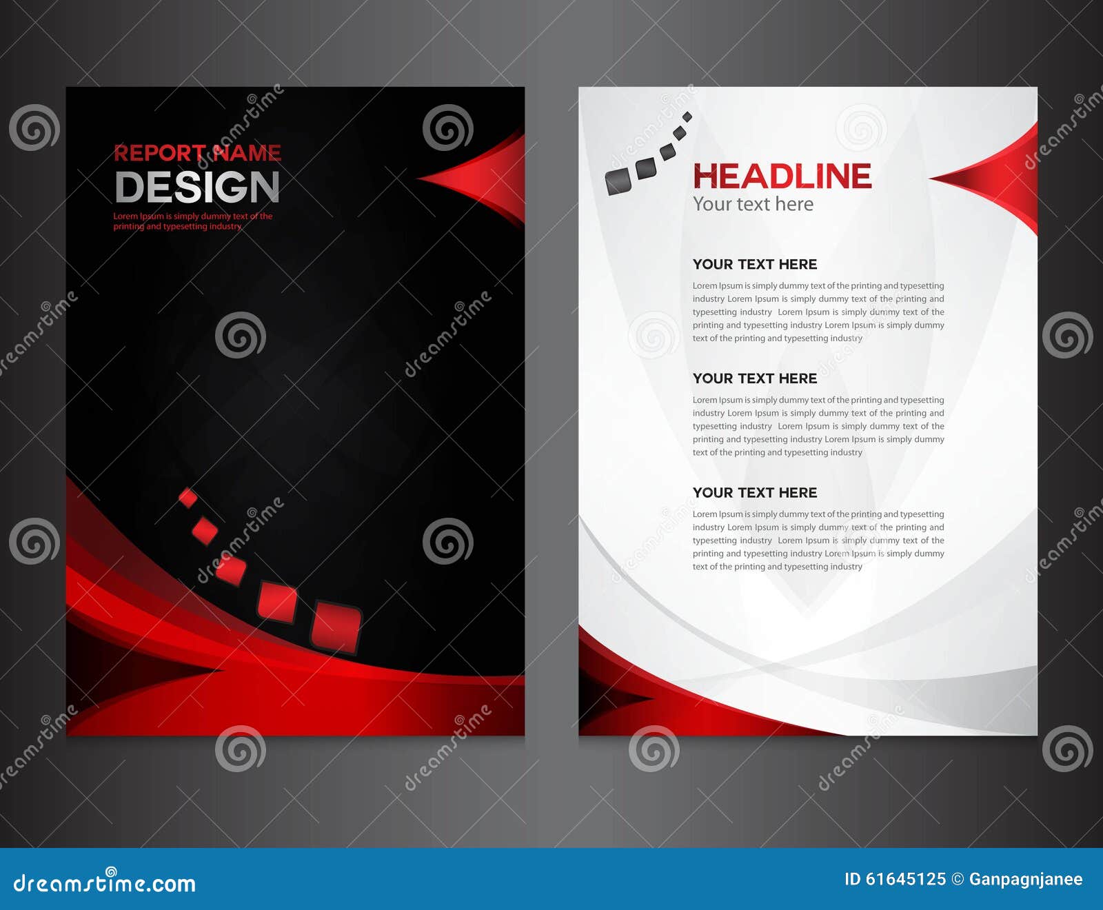 Black Cover Annual Report Design Stock Vector - Illustration of ...