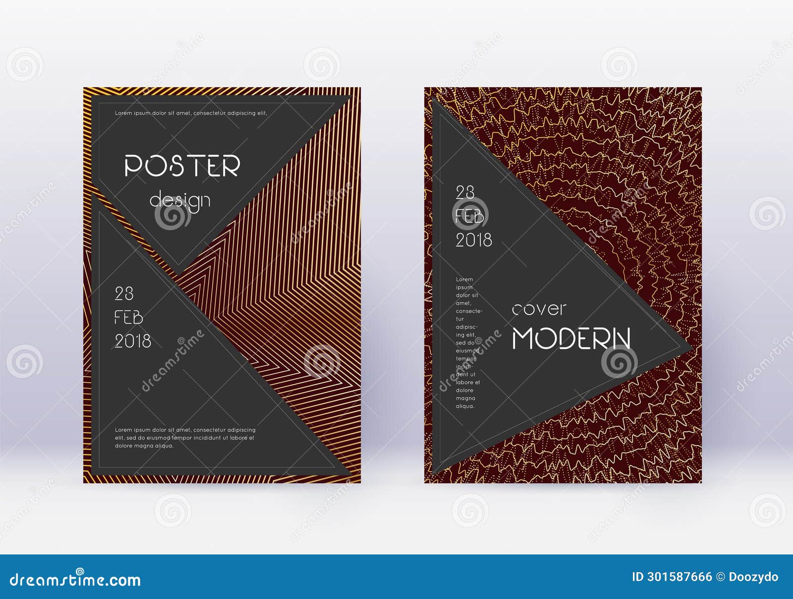 Black Cover Design Template Set Stock Illustration - Illustration of ...