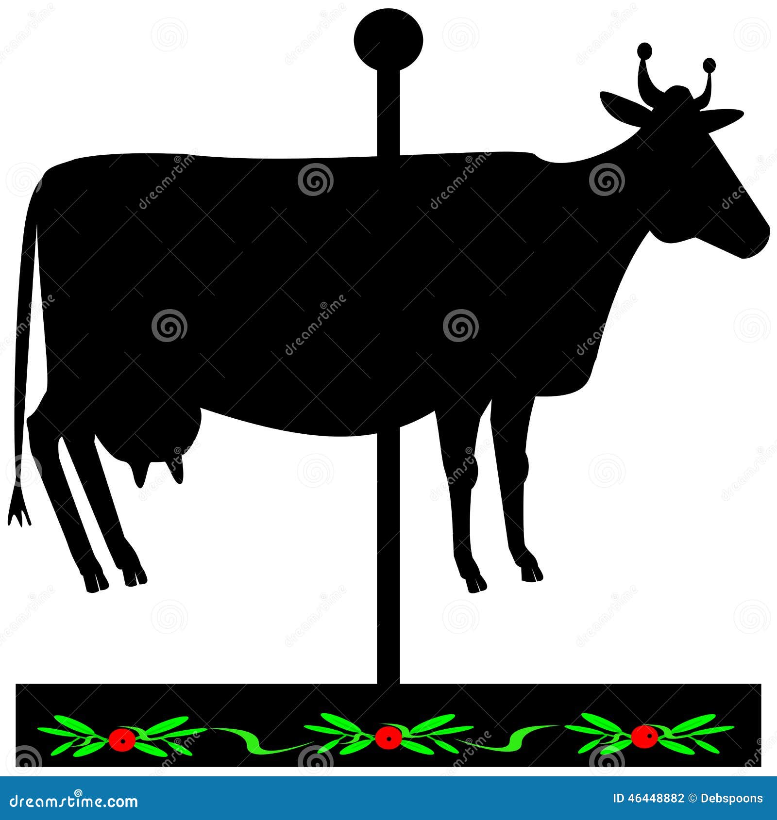Black cow sign. stock vector. Illustration of cartoon - 46448882