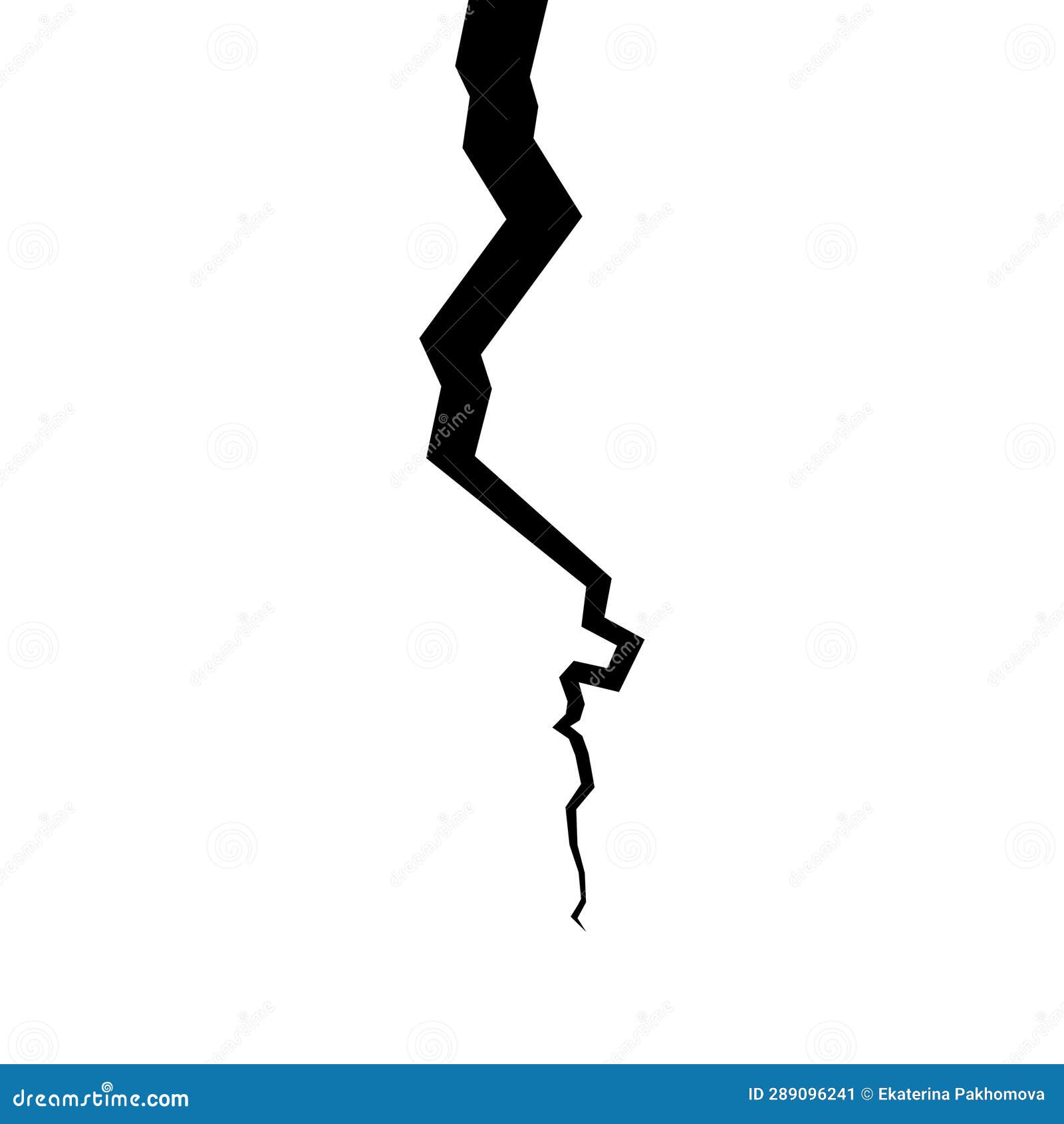 Black Crack on the Surface in Flat Style. Break in the Ground ...