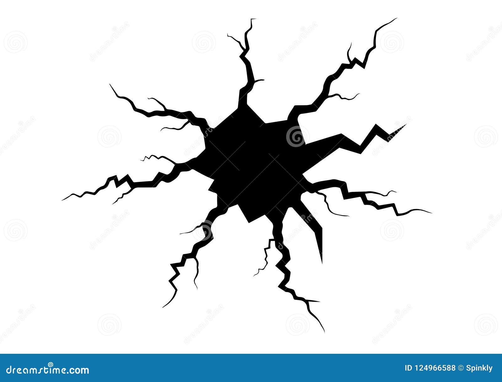 Black Crack Vector Illustrated on White Background Stock Vector ...