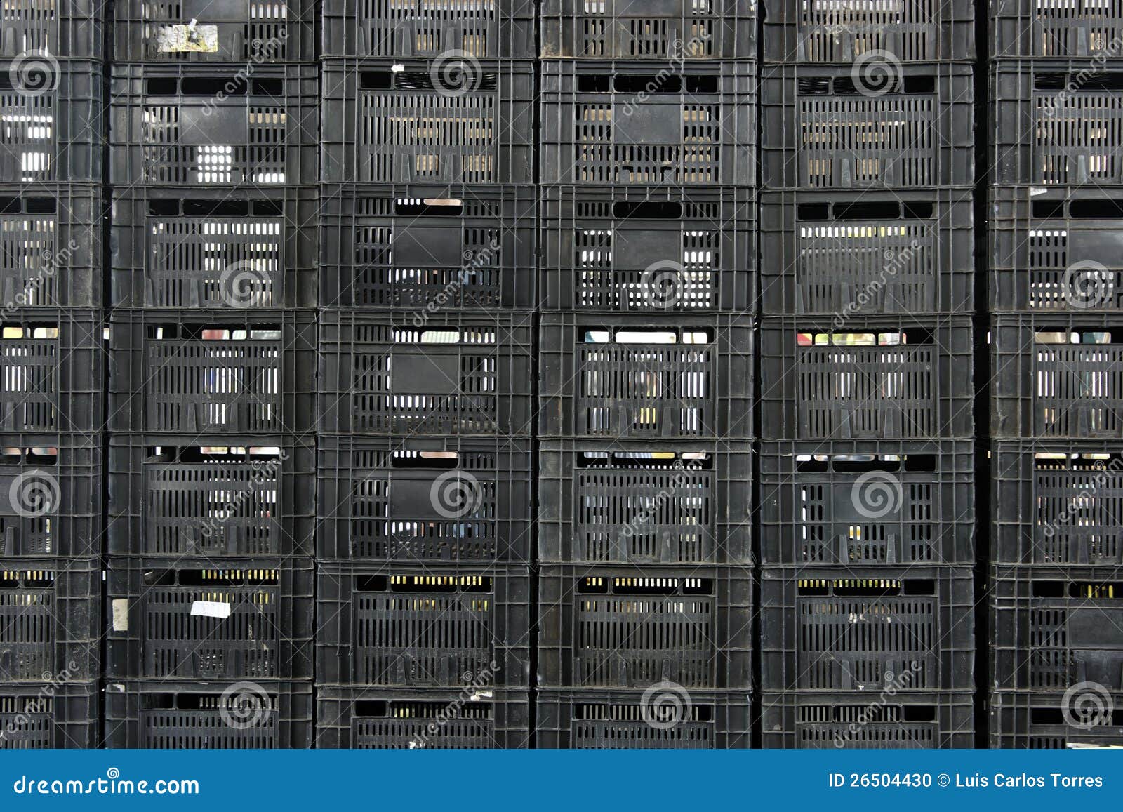 Black crates stock photo. Image of plastic, front, storage - 26504430