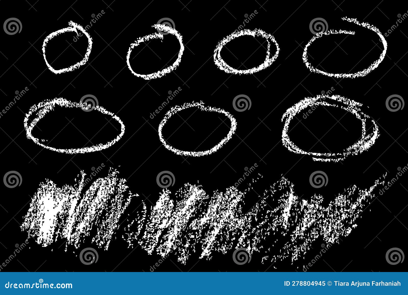 Black Crayon Circle Oval and Scribble, Simple Sketch Stock Illustration ...