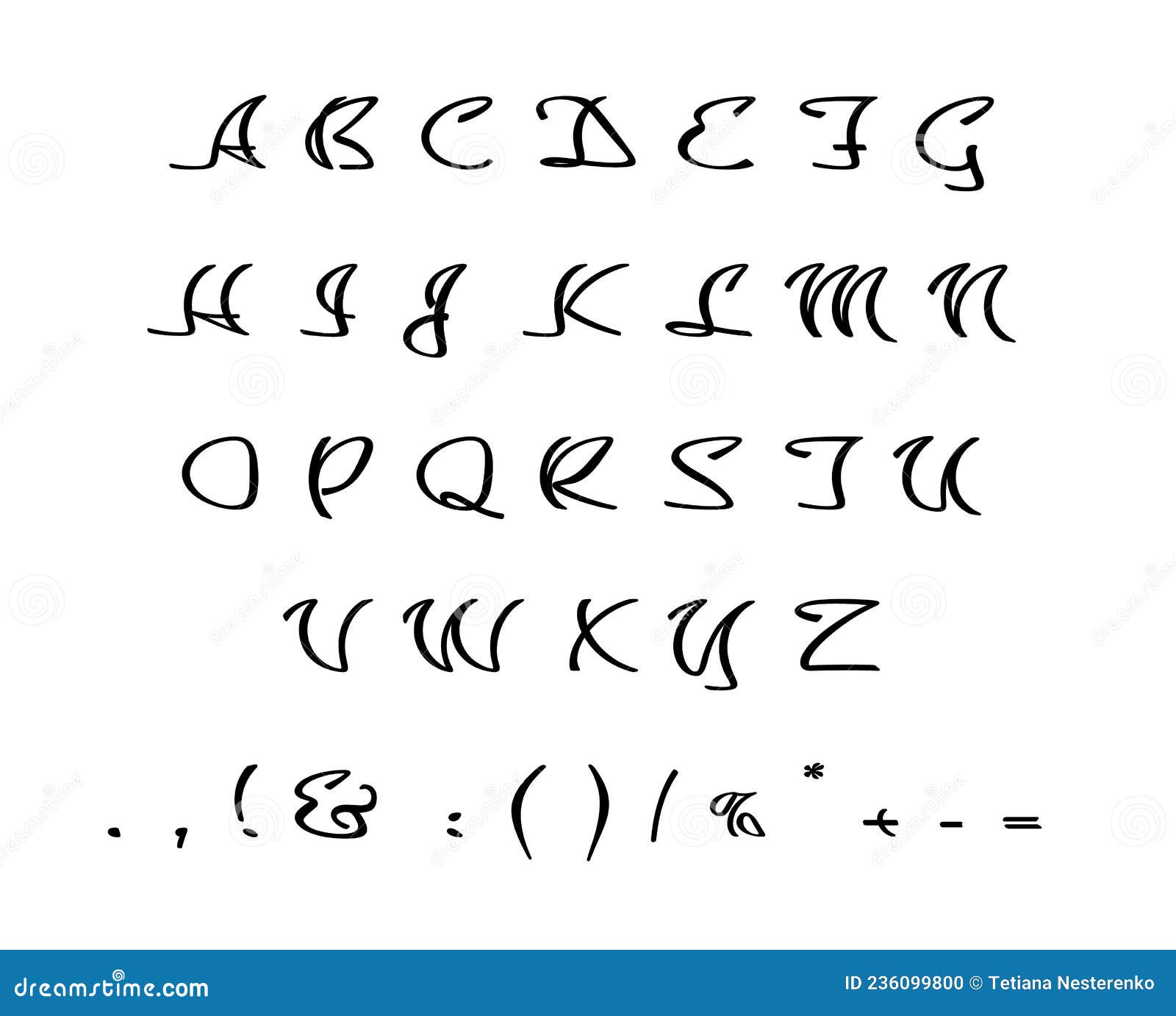 Black Creative Cursive Alphabet Set Stock Vector - Illustration of font ...