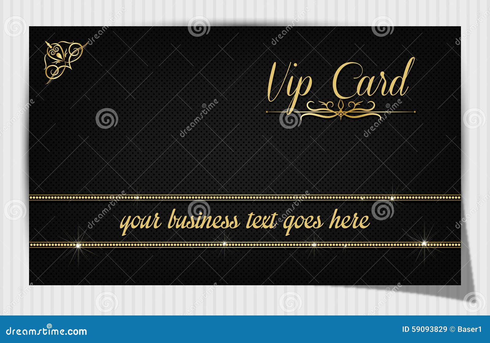 Black Creative Vip Card Decorated with Floral Label Stock Illustration ...